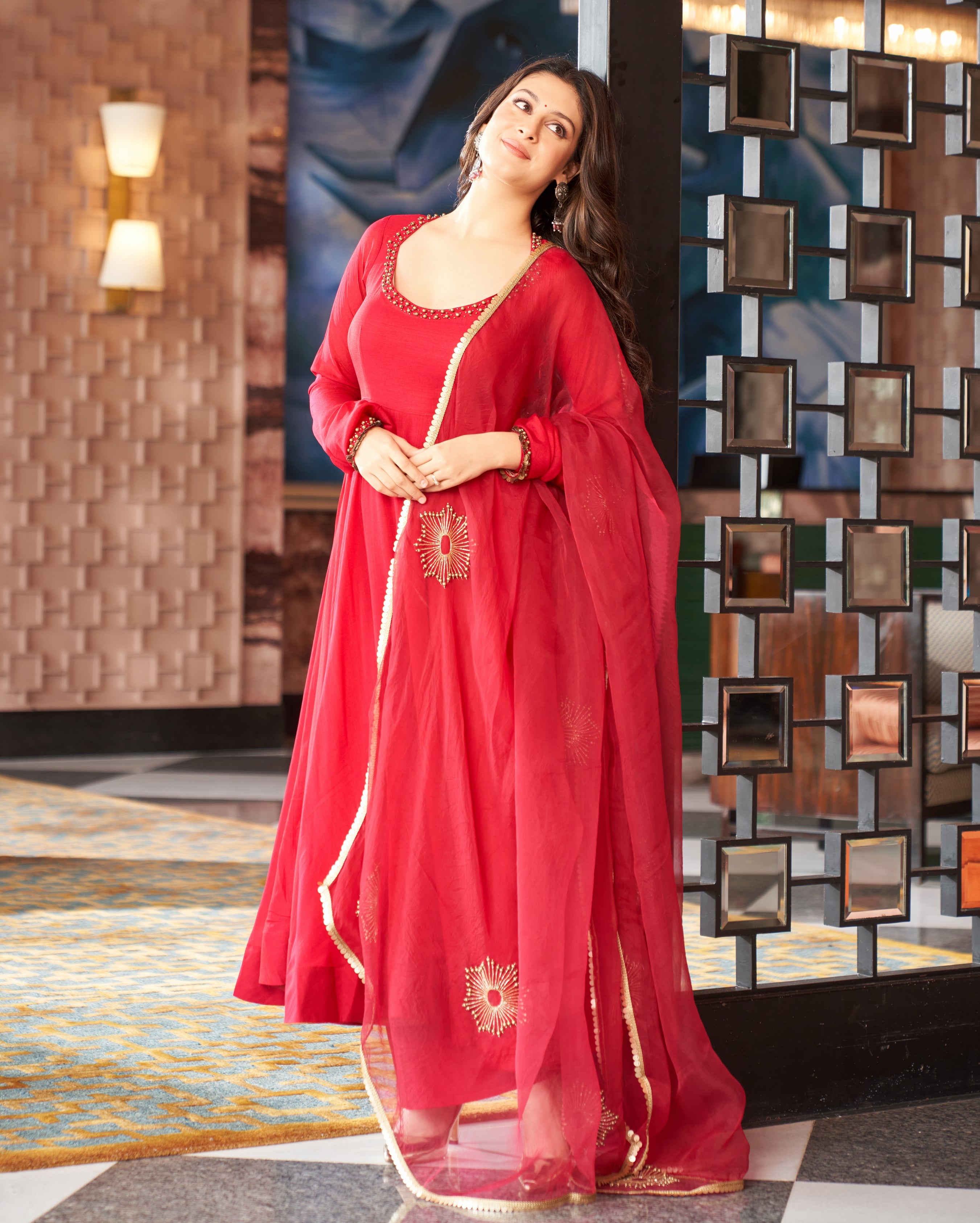 Shop Marya Red Embroidered Anokha Suit Set for Women Online at Aachho ...
