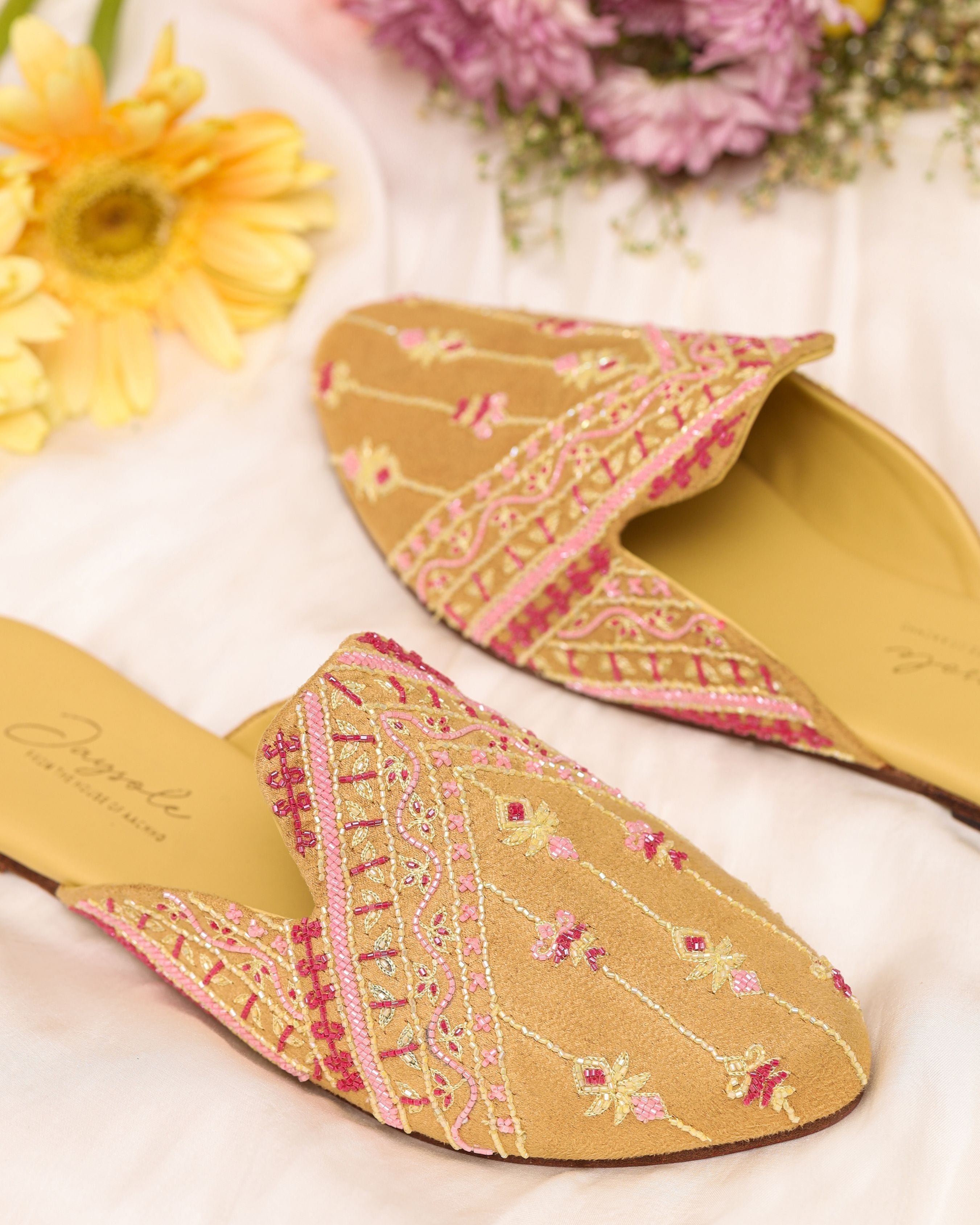 Buy Gold Sand Handcrafted Mules online in India at Best Price | Aachho ...