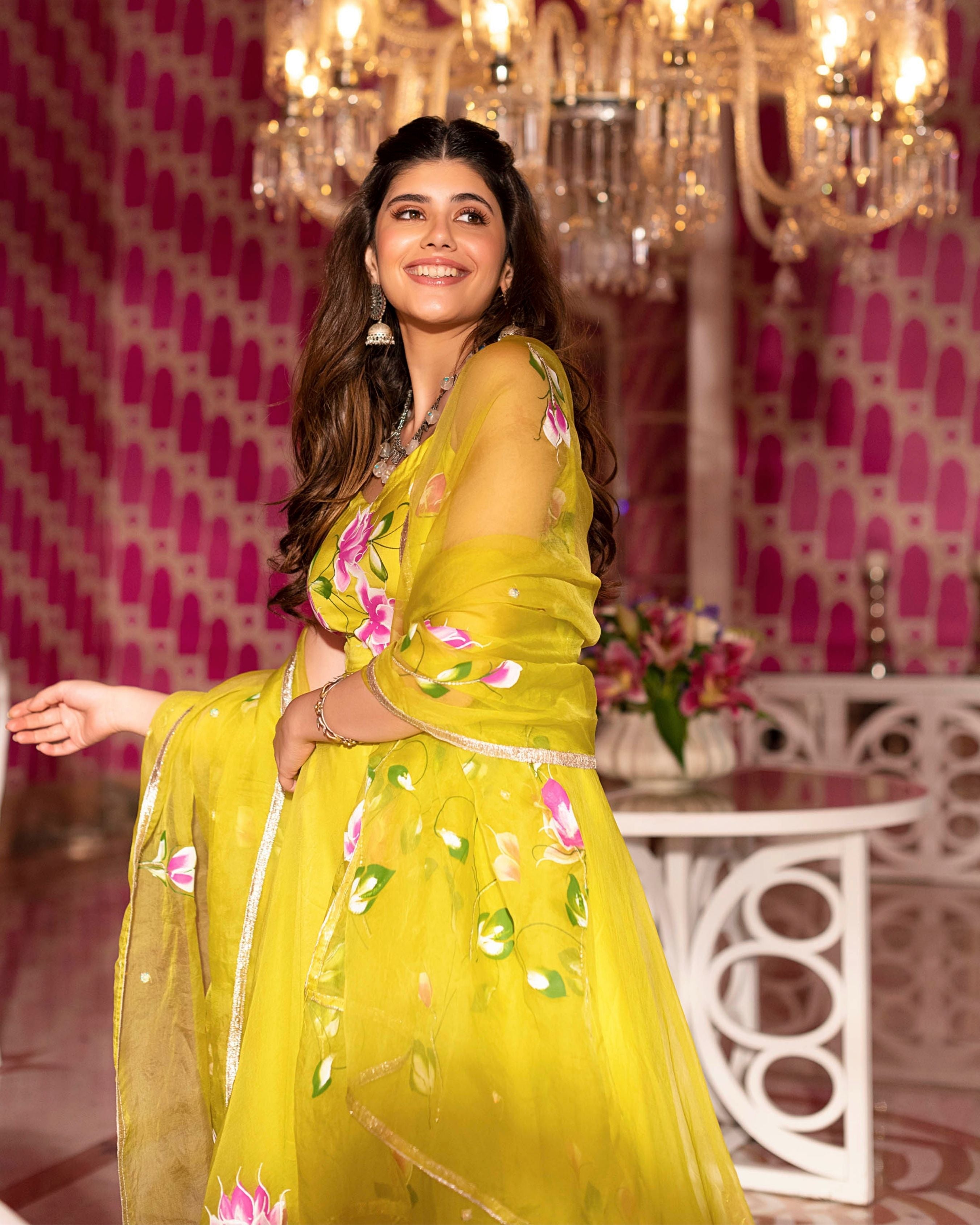Buy Chamki Handpainted Organza Suit Set online in India at Best Price ...