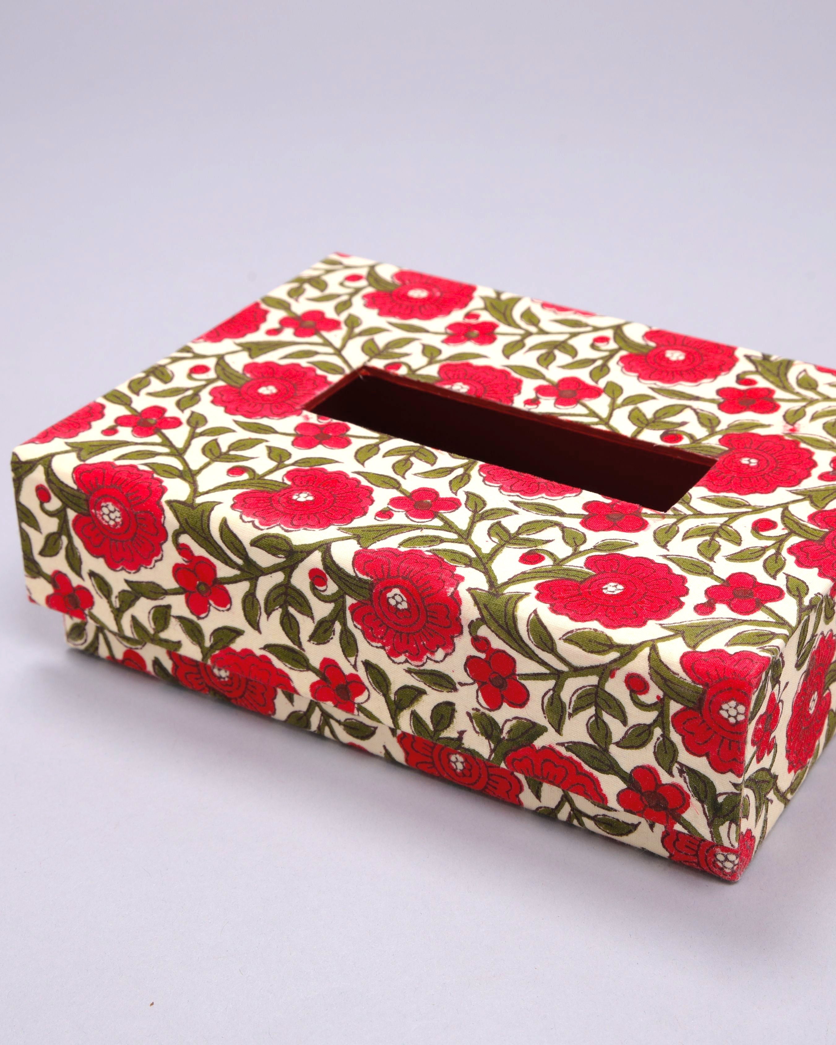 Buy Flame Scarlet Handblock Tissue Box online in India at Best Price ...
