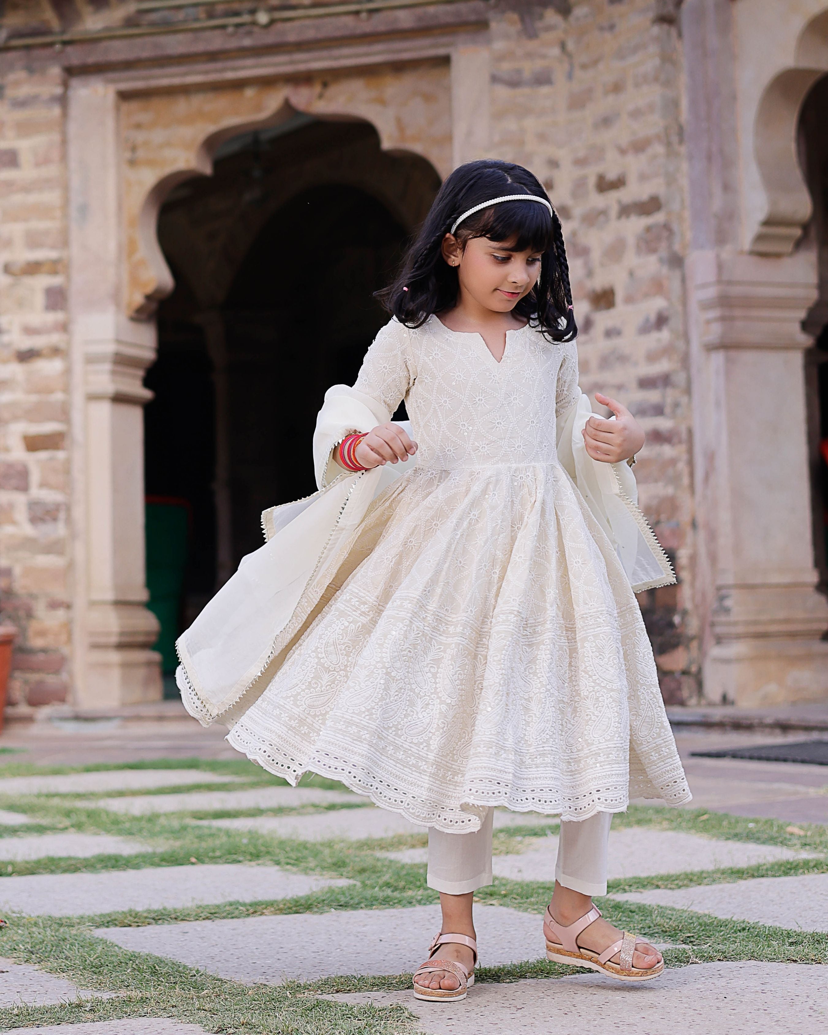 Shop Molly Embroidered Cotton Suit Set for Kids Online in India at Aachho