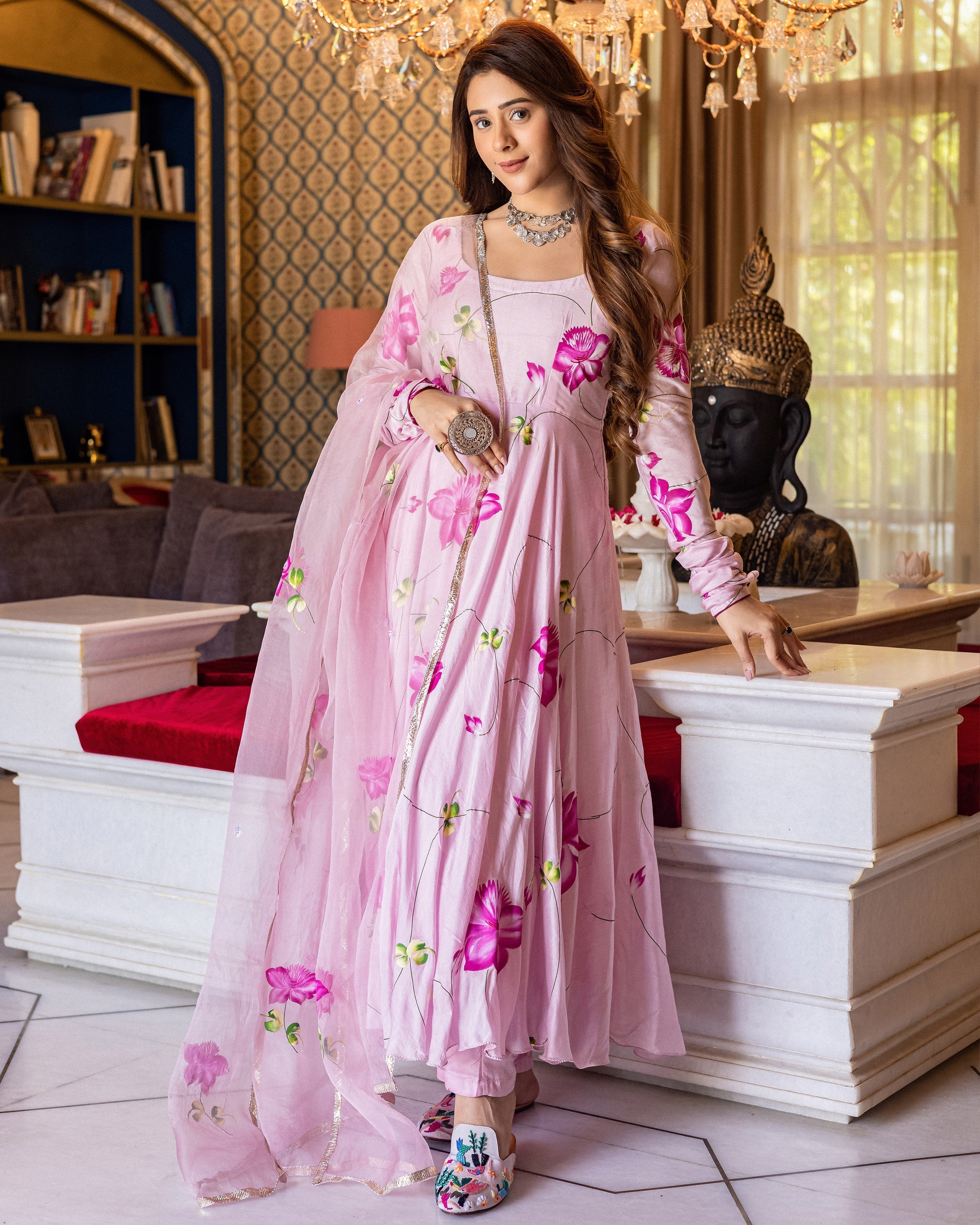 Buy Asavari Handpainted Suit Set online in India at Best Price | Aachho ...